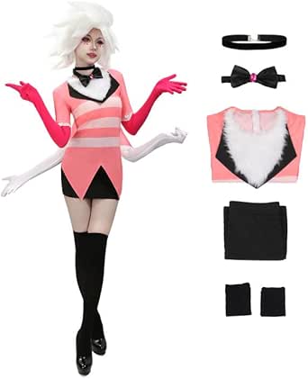 Amazon.com: DAZCOS Angel Dust Cosplay for Women Men Costume Outfit Full ...