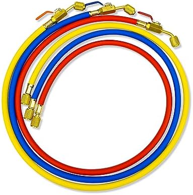 Amazon.com: 1/4" HVAC Hoses with Ball Valves End, 800 PSI 48" Refrigerant Charging Hoses, 3 Pcs ...