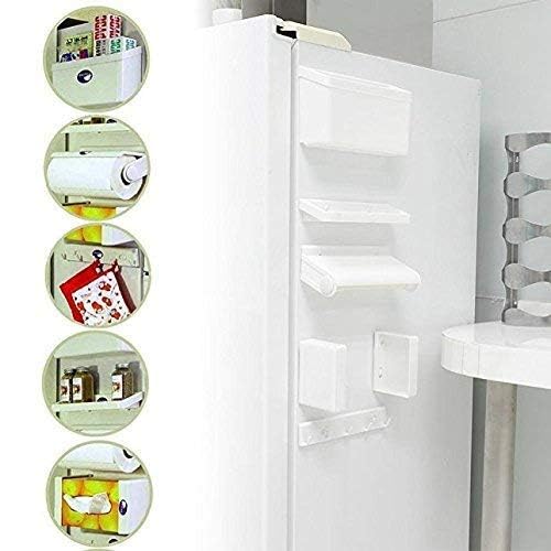 STORIA Plastic 5-in-1 Multipurpose Magnetic Refrigerator Storage Rack ...