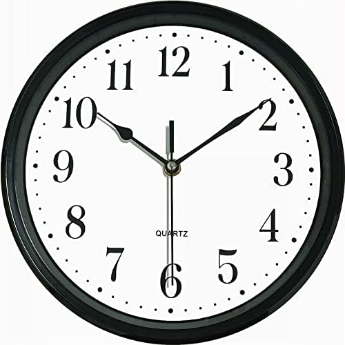 Amazon.com: Bernhard Products Black Wall Clock Silent Non Ticking 10 ...