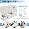 BTM Sideboard Cabinet for Living Room, White Chest of Drawers with 6 ...