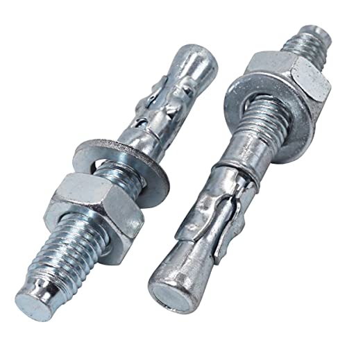 SKIR’CO (16 pcs) Wedge Anchors M10 x 75 mm, Metal Dowels, Bolt Anchor ...