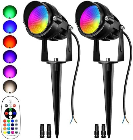 AOAXL RGBW Low Voltage Landscape Lights, 16 Color Changing Outdoor ...
