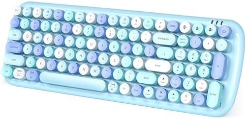 Amazon.com: UBOTIE Portable Bluetooth Colorful Computer Keyboards ...