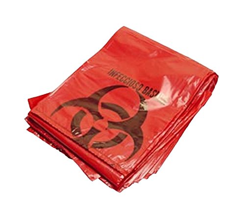Medical Waste Disposal Bags - Holds Up to 56 Gallons - Box of 100 Red ...