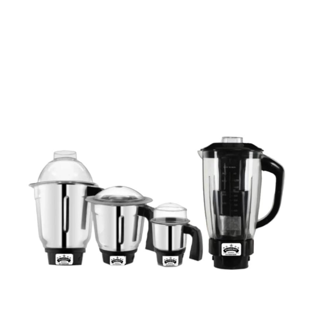Buy Set of 4 Mixer Jar 3 Stainless Steel and 1 Juicer Jar Milkshake jar ...