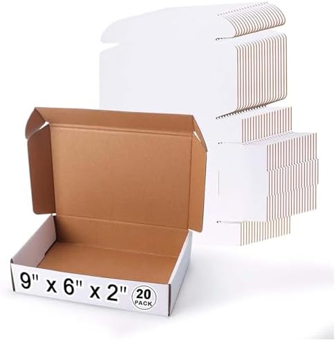 Amazon.com: 20 Pack 9x6x2 Inch Shipping Boxes - BM962 Small Corrugated ...