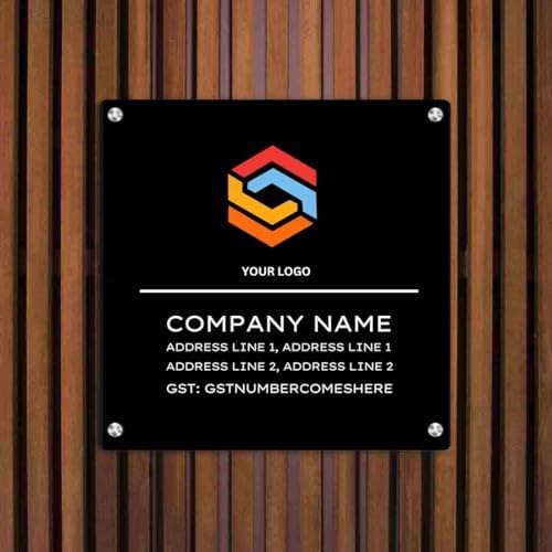 Nutcase Office Name Plate with Company Logo & GST Number
