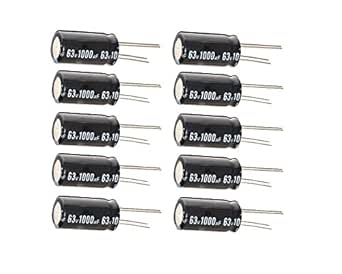 1000uF 63V 16X25 +/-20% -40 to +105°C 10PCS Aluminum Electrolytic Capacitors,1000 MFD,1000uf 63v ...