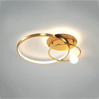 GEVIAYA 42w Gold/Black Round Ceiling Lamp, Ring Shape LED Side Lighting ...