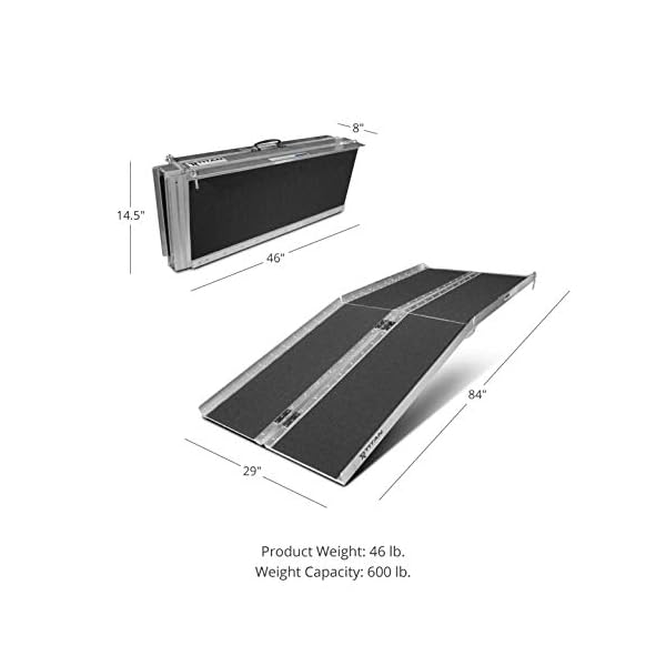 Titan Ramps 7 FT Multi Fold Breifcase Aluminum Wheelchair Ramp, Rated ...