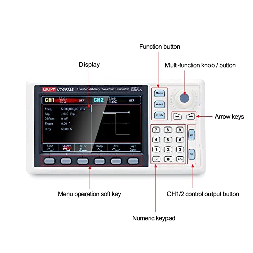 Snapklik.com : UNI T UTG962E Function Arbitrary Waveform Generator 60Mhz Signal Source Dual ...