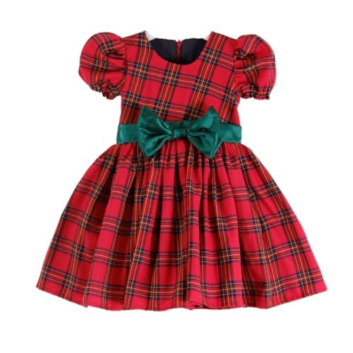 Amazon.com: Adorable Tartan Girl Dress - Balloon Sleeve Christmas Dress ...
