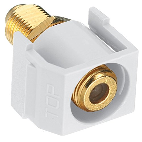 Hubbell Wiring Systems SFGRFW Snap-Fit Recessed F-Coax Connector, White ...