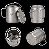 HUIOP titanium pot, Ultralight 750ml Titanium Pot Portable Titanium ...