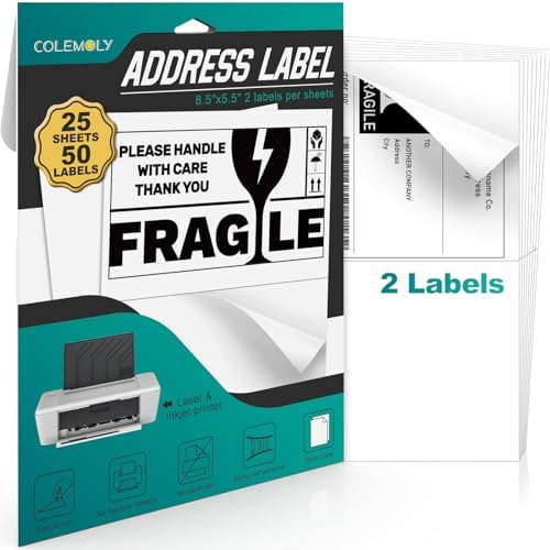 Amazon.com : 8.5x5.5 Labels Sticker Paper for Inkjet/Laser Printers ...