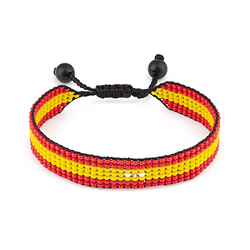 Amazon.com: Spain Flag Bracelet: Handmade Bracelet,Adjustable Beaded ...