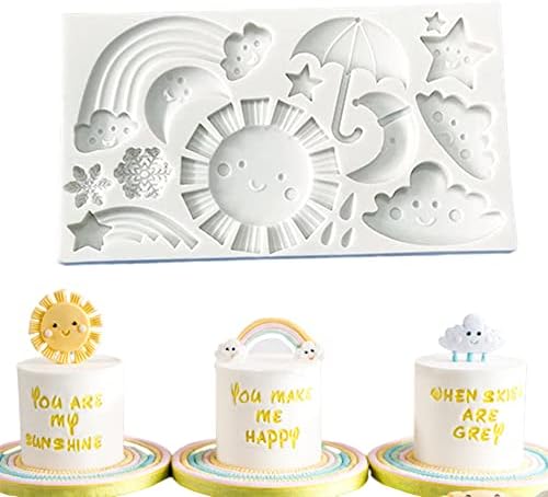 Amazon.com: JarThenaAMCS Sun Fondant Molds Smile Sun Silicone Molds 8 ...