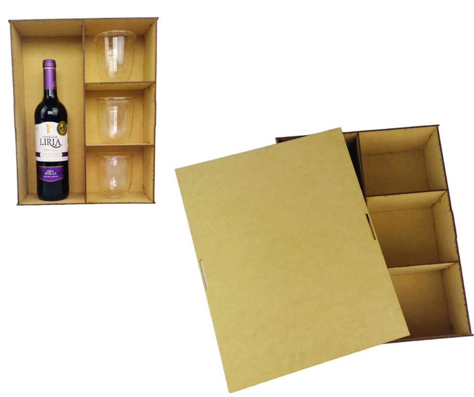 Divina Creación - Caja de madera para botella, vino,caja con cuatro ...
