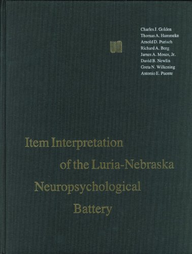 Buy Item Interpretation of the Luria-Nebraska Neuropsychological ...