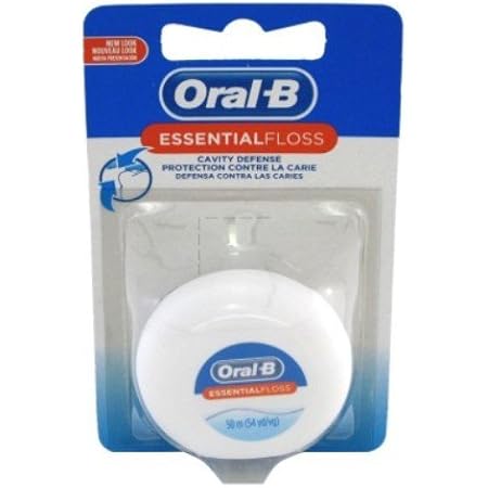 Amazon.com : Oral-B Essential Floss, Waxed, Unflavored, 54 Yards (50 ...