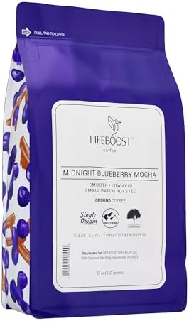Amazon.com : Lifeboost Midnight Blueberry Mocha Ground Coffee - Low ...
