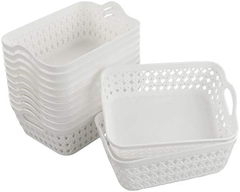 Hokky Plastic Storage Basket Tray, 6-Pack Small Baskets Tray, White ...