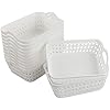 Hokky Plastic Mini Storage Basket, 12-Pack White Baskets Tray : Amazon ...