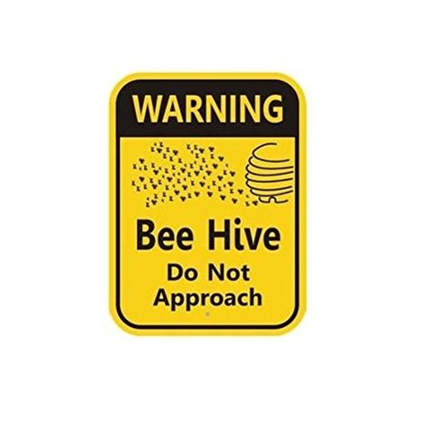 Amazon.com: Warning Bee Hive Do Not Approach Sign, 5" X 3.5 ...