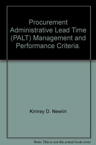 Amazon.in: Buy Procurement Administrative Lead Time (PALT) Management ...