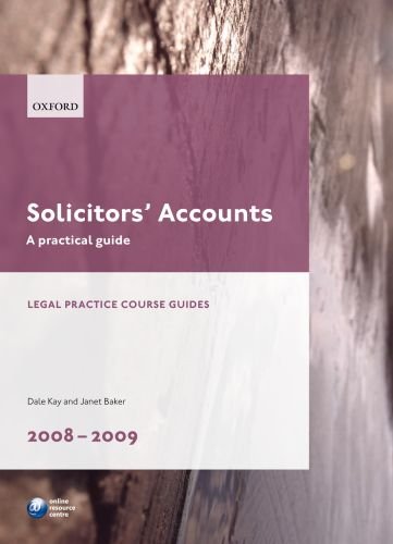 Buy Solicitors' Accounts 2008-2009: A Practical Guide (Solicitors ...