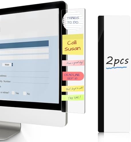 Amazon.com: DOLLAR BOSS Monitor Memo Boards for Computers 2 Pcs Office ...