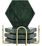 Amazon.com: TransMarble Marble Coasters Set of 6pcs for Drinks with ...