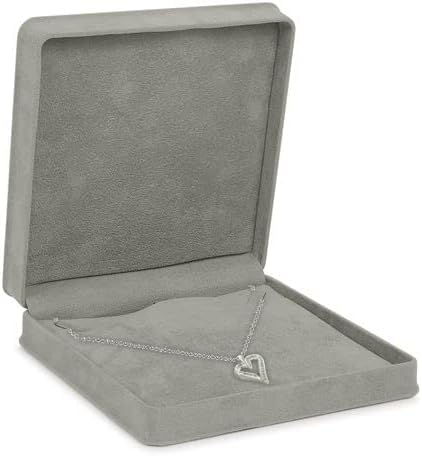 Amazon.com: Allure - Rich Suede Gray Luxury Necklace Box, Elegant ...