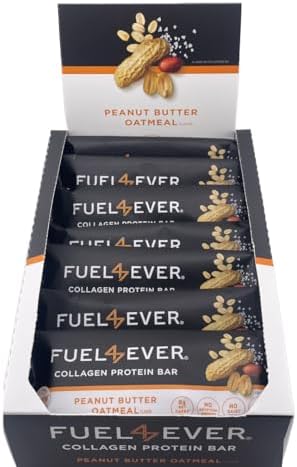 Amazon.com : Fuel 4 Ever Peanut Butter Oatmeal Collagen Protein Bars ...