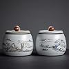 Amazon.com: Bicuzat Chinese Style Ceramic Tea Caddy Tea Canister Tea ...