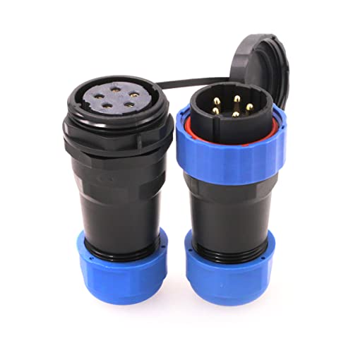 Eonvic SD28 5 Pin 28mm Waterproof Aviation Connector IP68 25A 380V ...