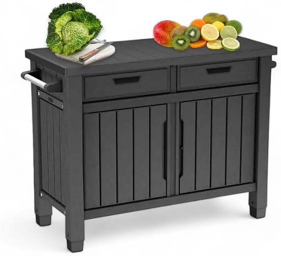 Amazon.com: BBQ Outdoor Grill Table, Buffet, Entertainment and Storage ...