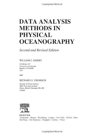 Data Analysis Methods in Physical Oceanography: Second and Revised Edition | Amazon.com.br