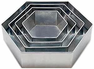 Amazon.com: For SET OF 4 TIER HEXAGON SHAPE CAKE BAKING PANS BY 6 8 10 ...