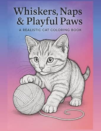 Amazon.com: Whiskers, Naps & Playful Paws: A Realistic Cat Coloring ...