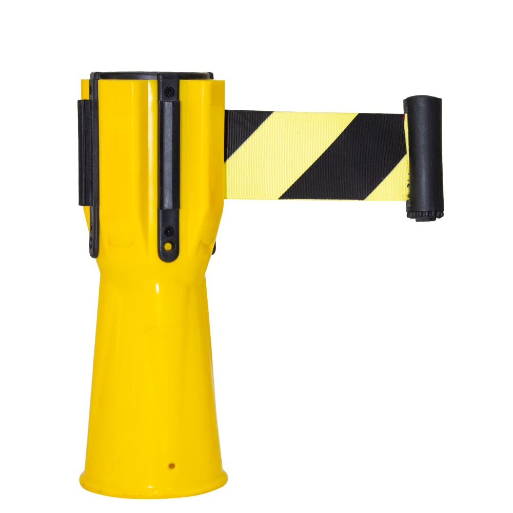Retractable Traffic Cone Topper - 10 ft | Cone Belt Barrier Yellow and ...