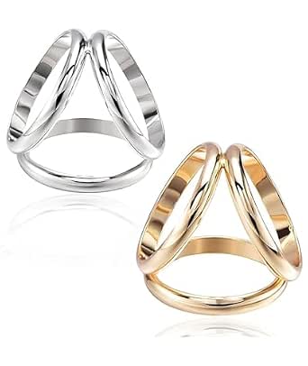 2PCS Scarf Ring, Scarf Buckle, X-Shaped Three-Ring Scarf Holder for ...