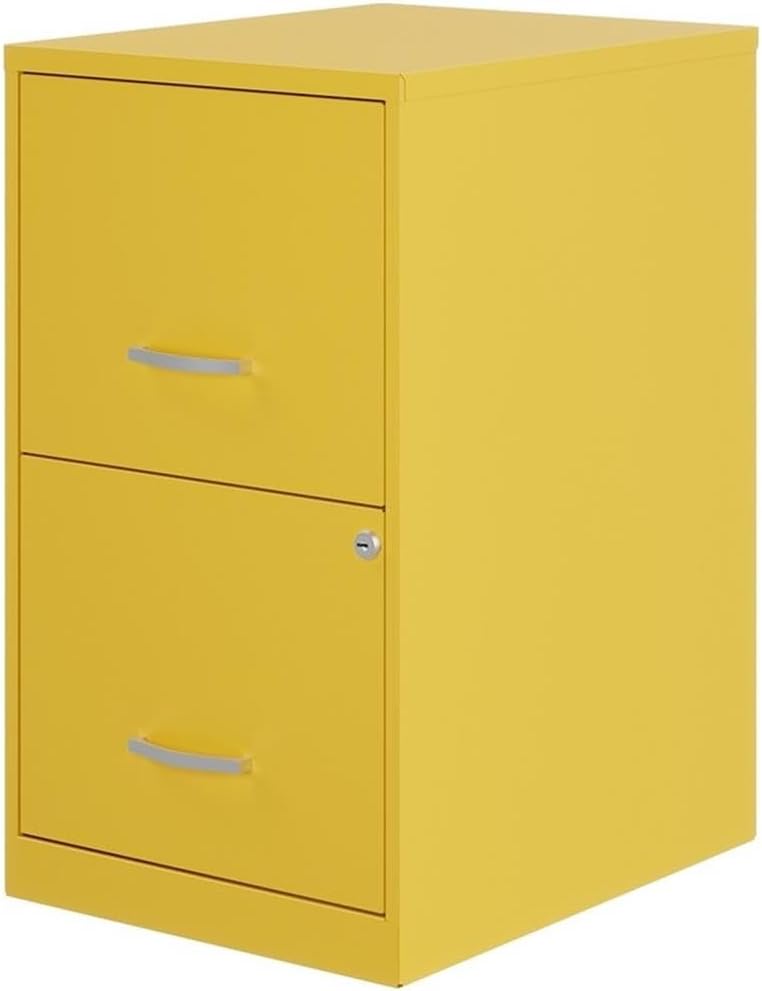Amazon.com: Space Solutions 18in.D 2 Drawer Metal File Cabinet Yellow ...