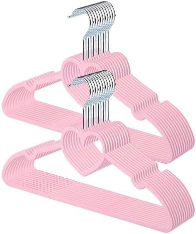 Amazon.com: Pants Hangers Space Saving, Cute Pink Hangers 20 Pack Heart ...