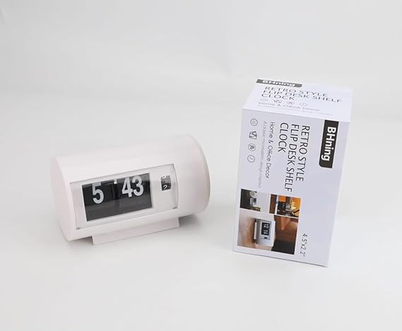 RY996 12 Hour Automatic Flip Retro Table Clock, AM/PM Format Desk Clock ...