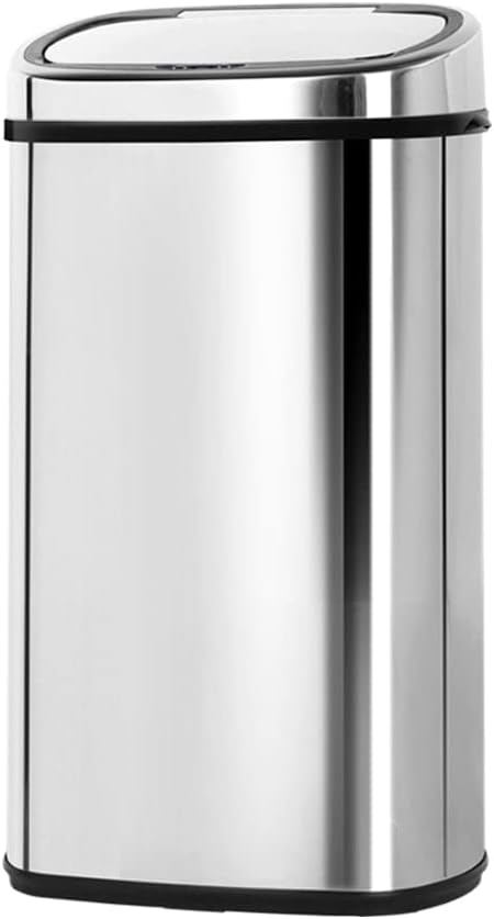 Devanti Rubbish Bin 68L Sensor White Steel Body Kitchen Trash Bins ...