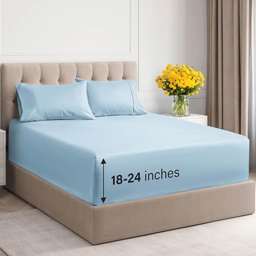 Amazon.com: Extra Deep Cal King Sheet Set - 6 Piece Breathable and ...