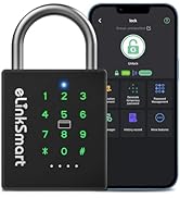 eLinkSmart Heavy Duty Fingerprint Padlock with Key, Weatherproof ...