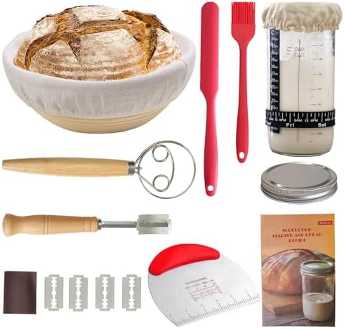 Amazon.com: KintKins Sourdough Baking Supplies - Glass Sourdough Starter Kit & Tools - Includes ...